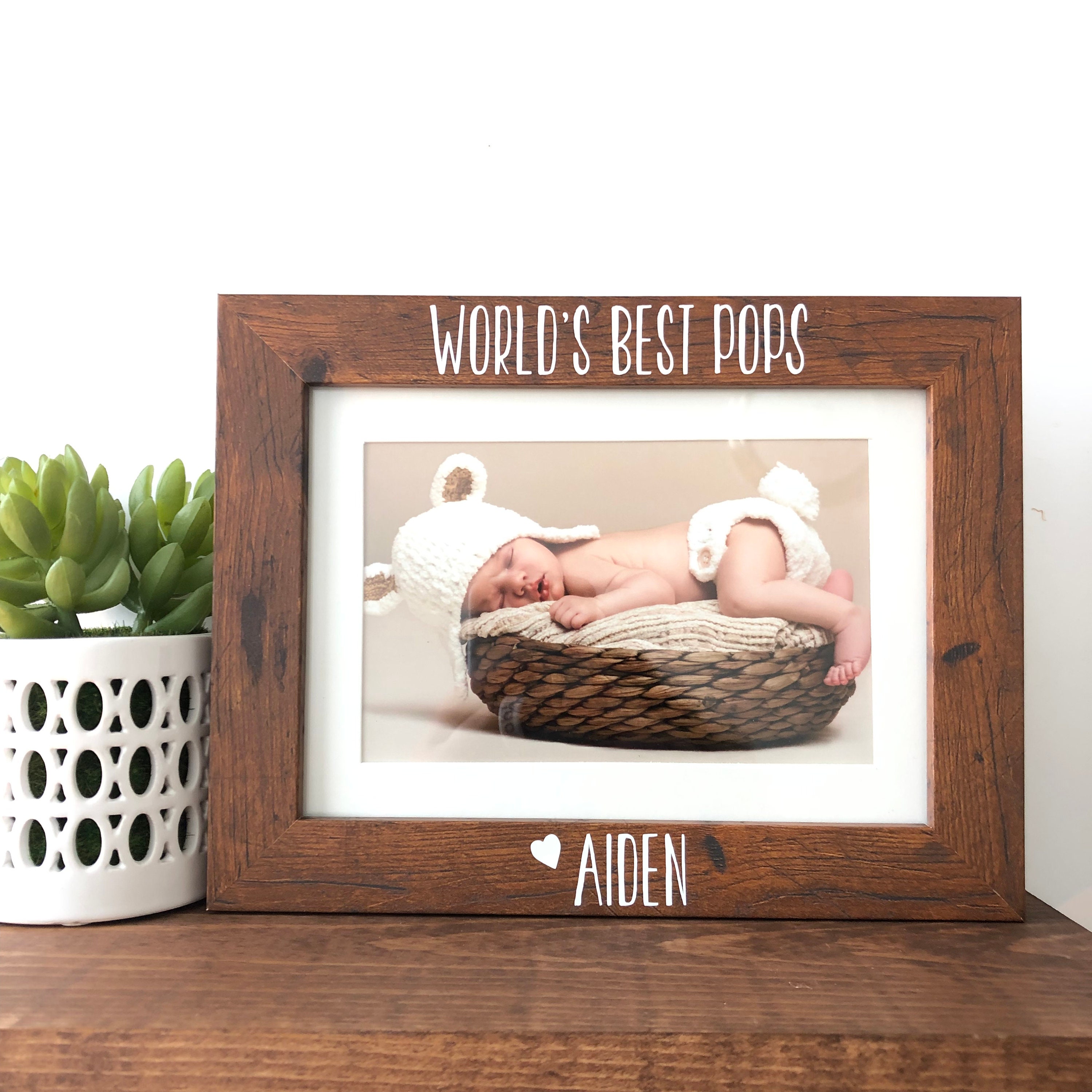 World's Best Pops Picture Frame Gift, Personalized Gift to Grandpa ...