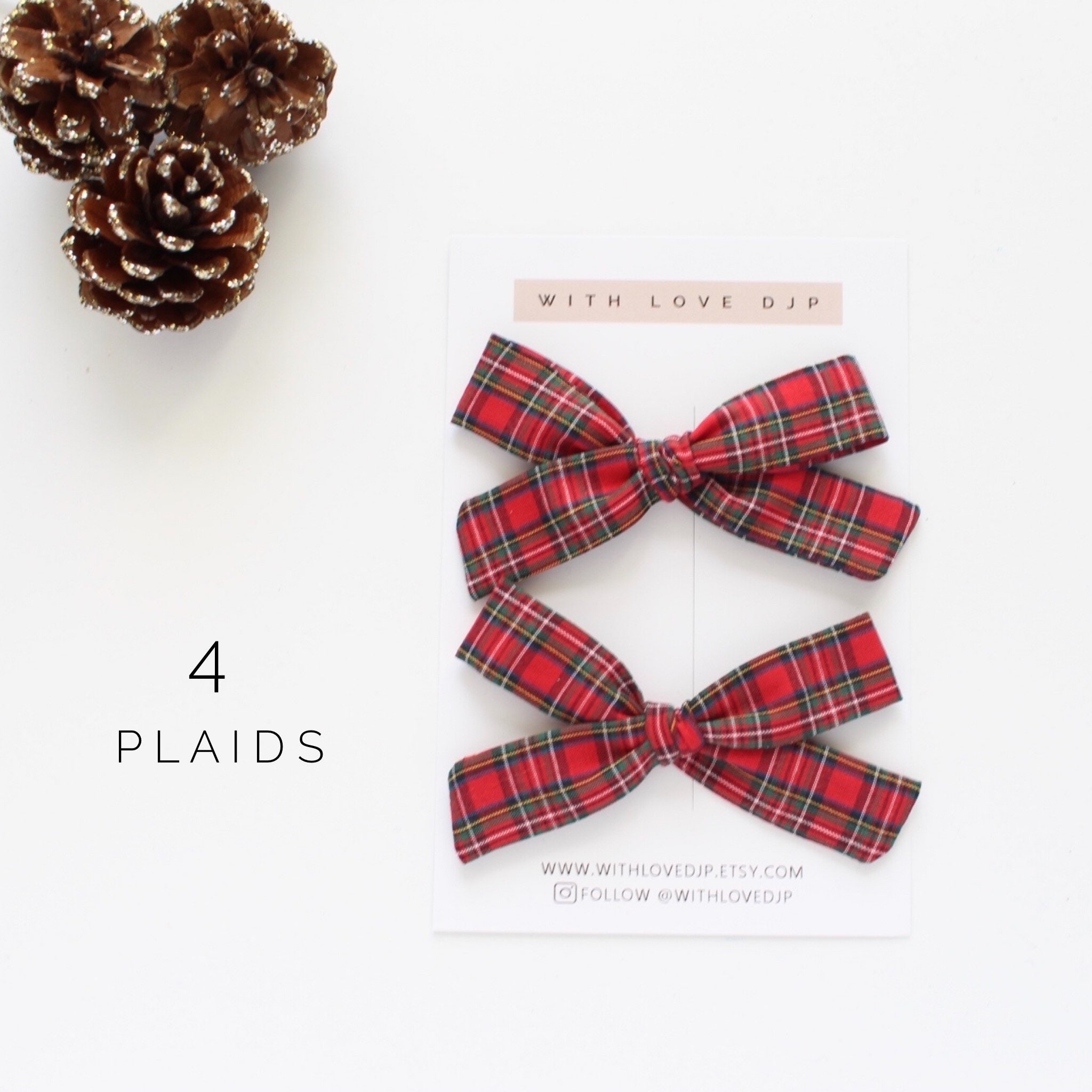 Plaid Pigtail Set. Pigtail Bows. Pigtail Bow Set. Plaid | Etsy