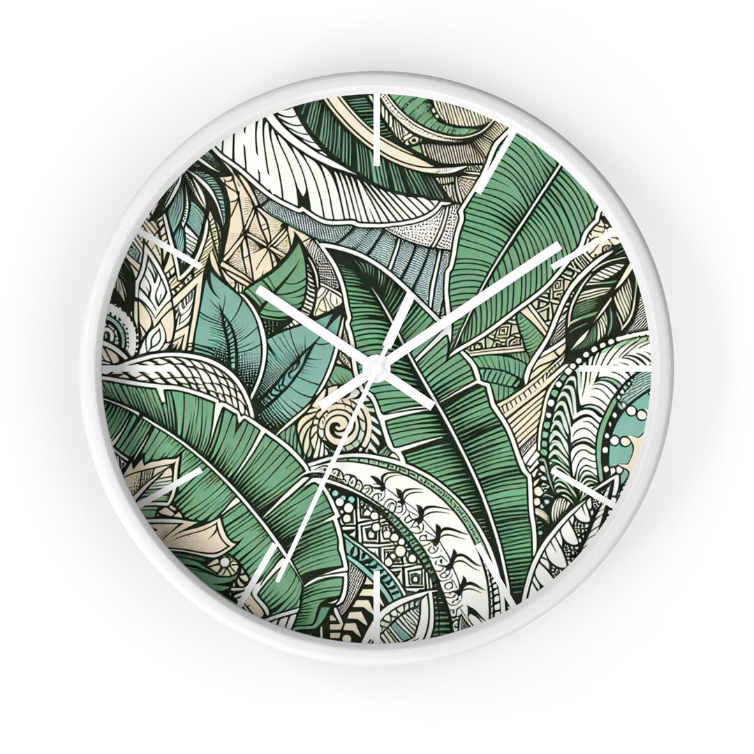 Boho Banana Leaf Clock Boho Clock Bohemian Clock - Etsy