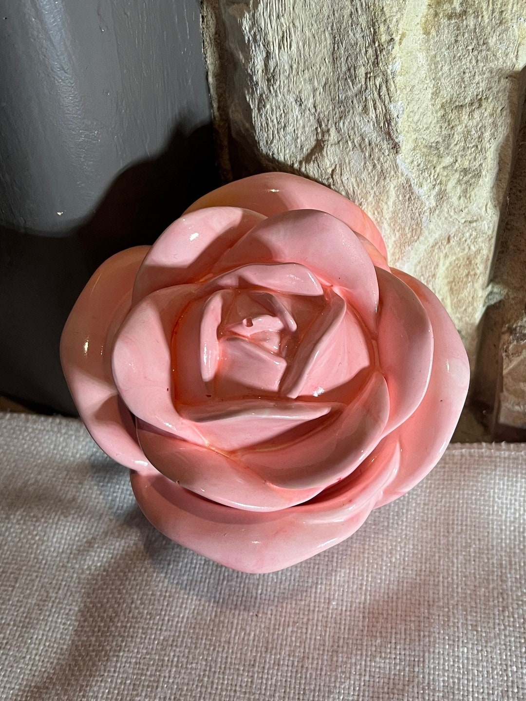 Rose Candle Vessel, Catchall Vessel, Succulent Planter, Flower ...