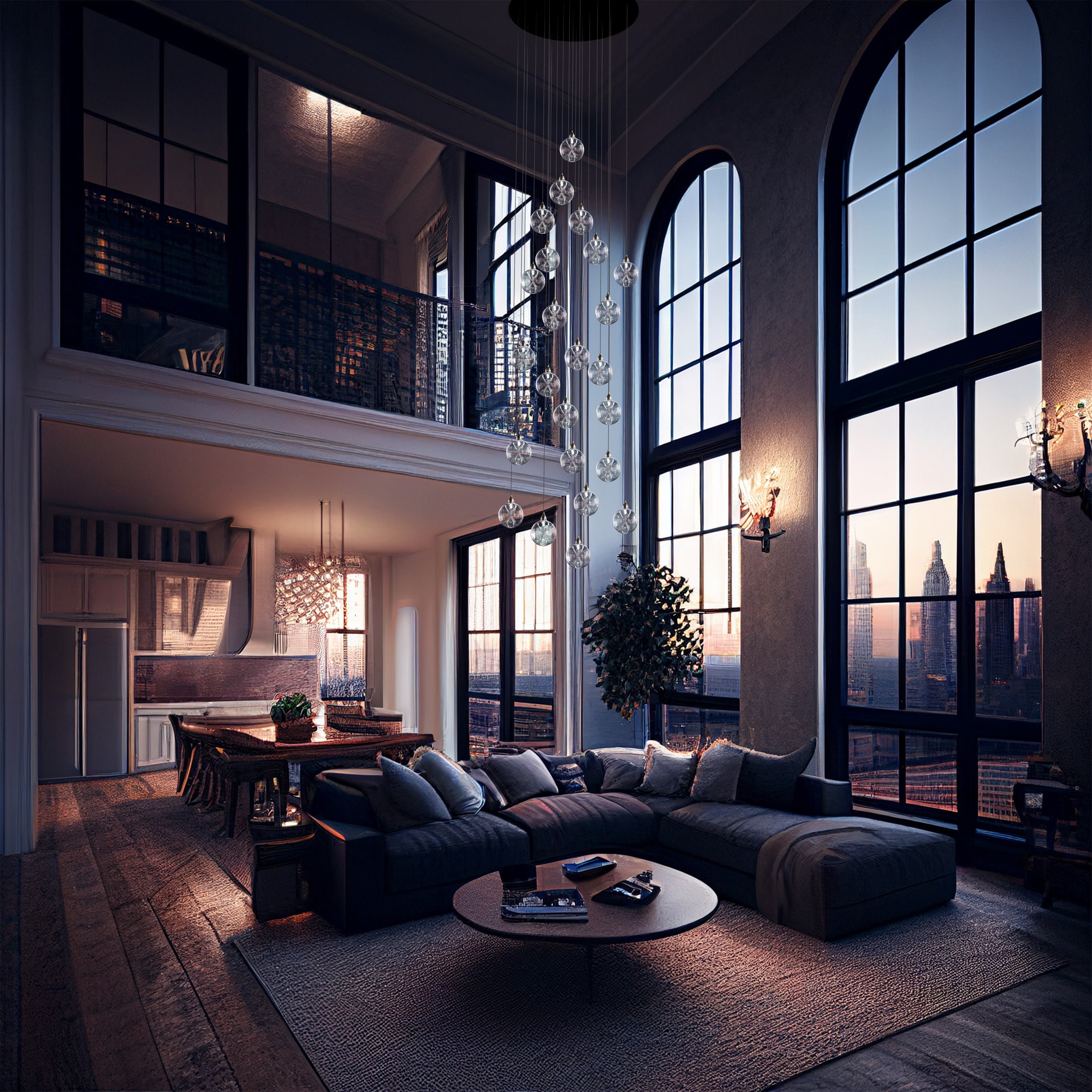 Modern-blown-glass-multi-pendant-foyer-chandelier-calla-modern - Etsy ...