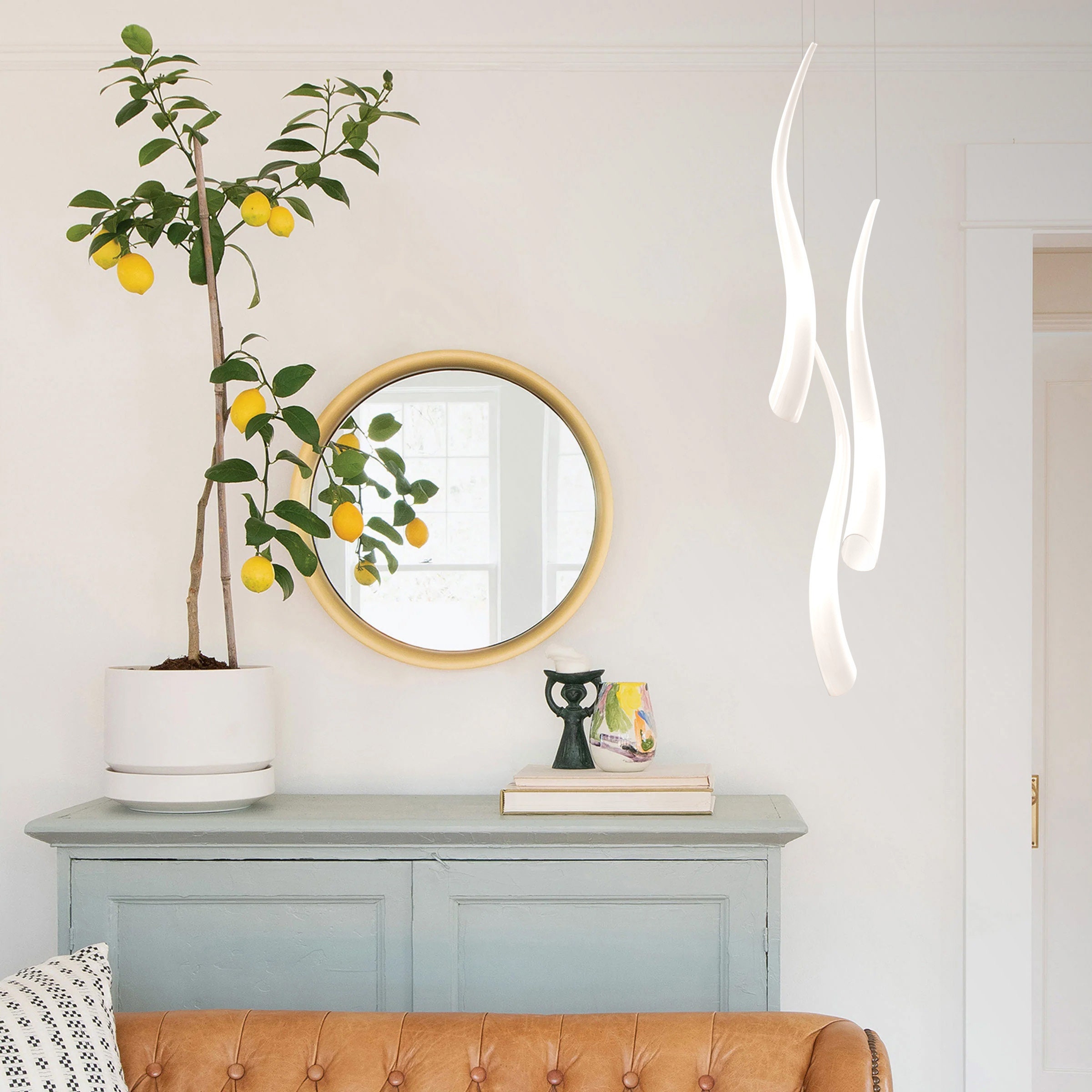 Modern Stairwell Dining-chandelier White Clear-glass-foyer-pendant ...