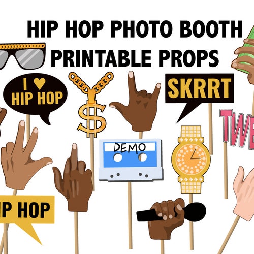 Hip Hop Photo Booth Props 90s Party Photo Booth Props - Etsy