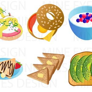 Weekend Brunch Clipart Set Breakfast Icons Printable Eggs and Bacon Art ...