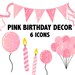 Glitter Pink BIRTHDAY CLIPART Printable Sparkly Pink Balloons for ...