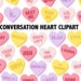 CONVERSATION HEARTS CLIPART valentine's day candy heart | Etsy