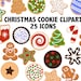 CHRISTMAS COOKIE CLIPART Xmas Holiday Icons Printable Holiday Cookies ...