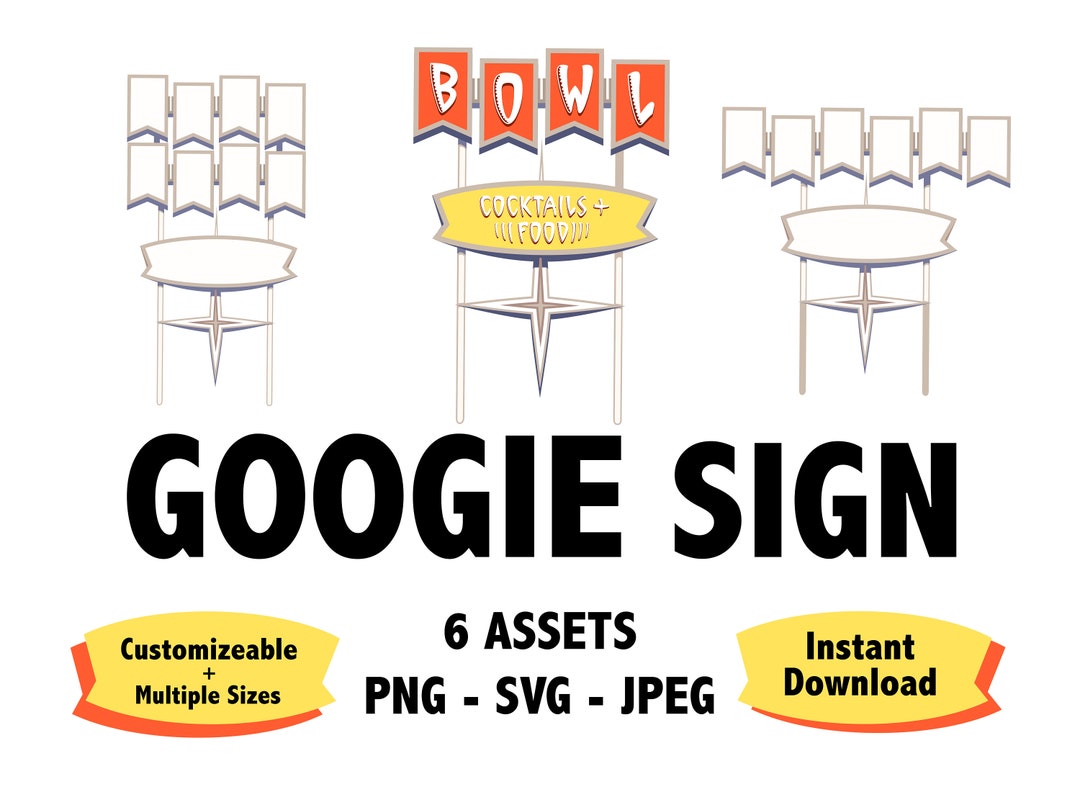 Googie Sign Clipart SVG Mid Century Modern Design Icons 1950s Digital ...