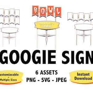 Googie Sign Clipart SVG Mid Century Modern Design Icons 1950s Digital ...