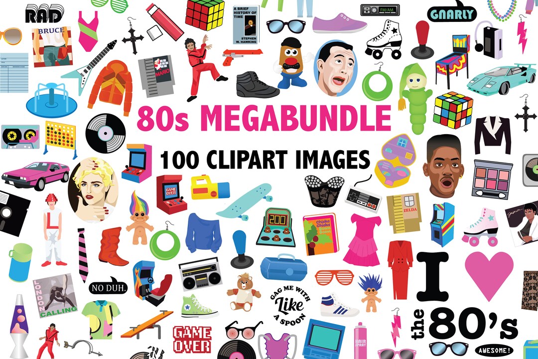 80s Graphics Megabundle Digital Clipart Icons - Etsy