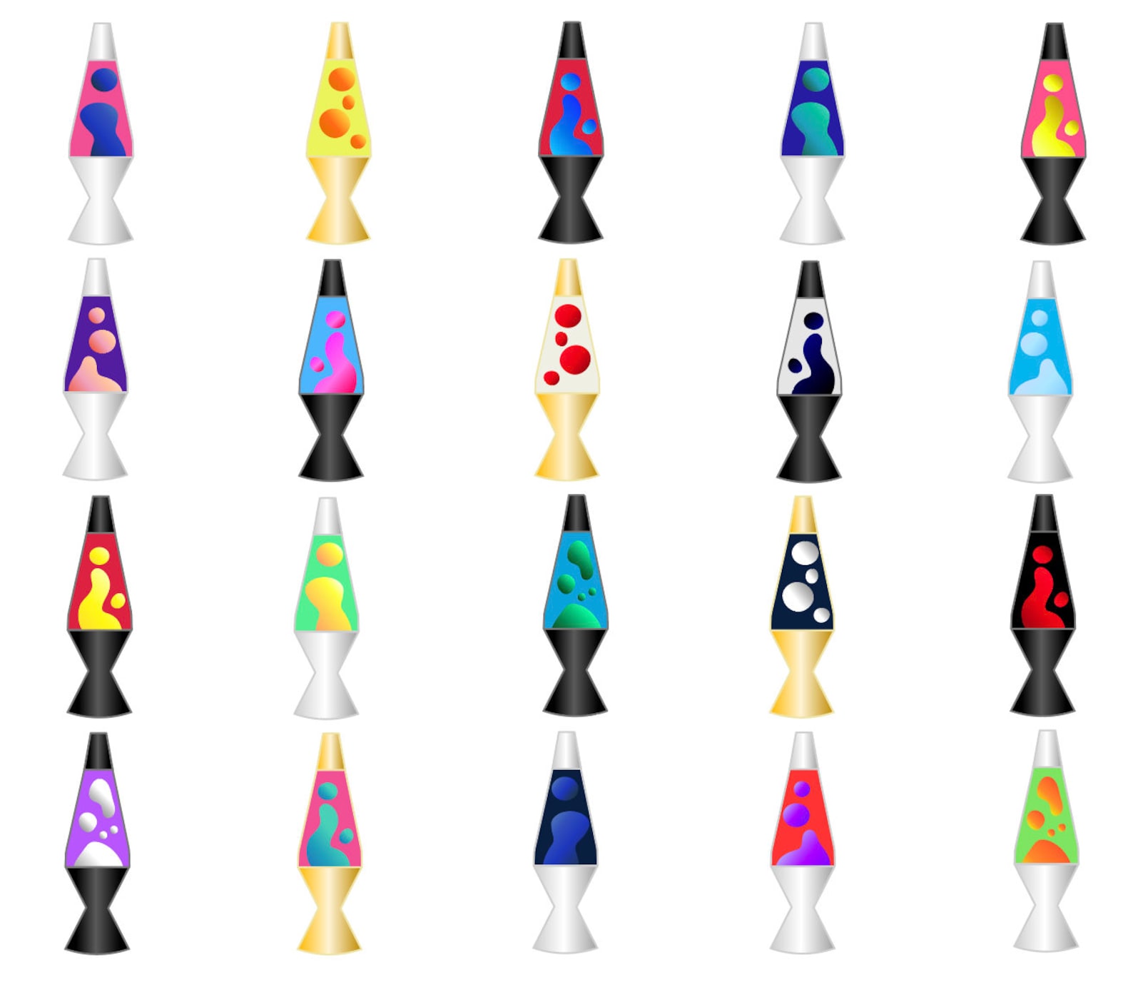LAVA LAMP CLIPART Hippie Retro 90s Clipart Icons - Etsy