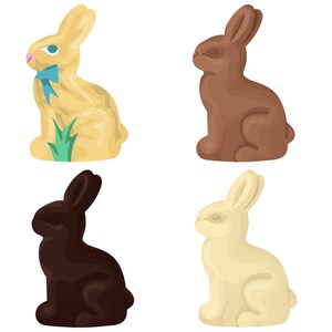 CHOCOLATE BUNNY CLIPART Easter Clip Art Printable Easter Rabbit Candy ...