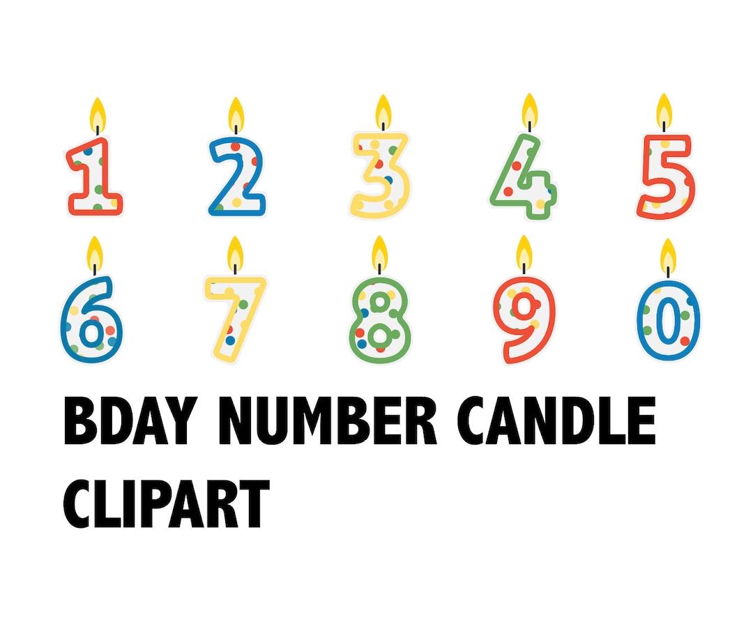 BIRTHDAY CANDLE CLIPART - Number Candle Images - Kids Birthday Party ...