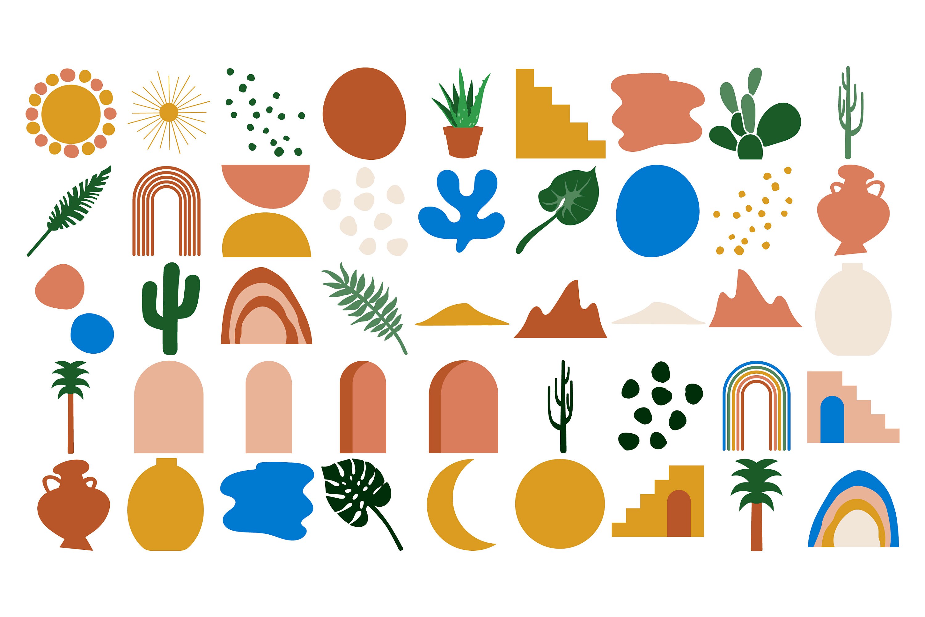 BOHO CLIPART Bohemian Vector Design Elements MINIMALIST Clip - Etsy