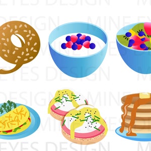 Weekend Brunch Clipart Set Breakfast Icons Printable Eggs and Bacon Art ...