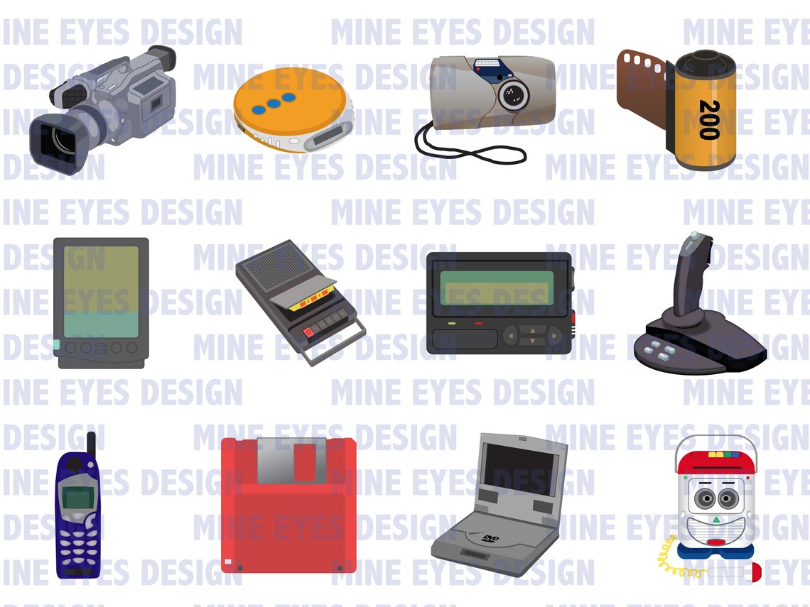90'S TECH CLIPART Retro 90's Toys and Technology | Etsy
