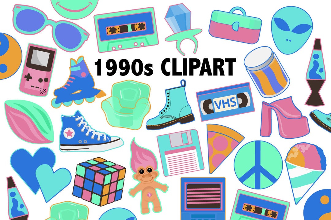 1990'S CLIPART Retro Neon Colors 90s Toys Fashion 90's Media Clip Art ...