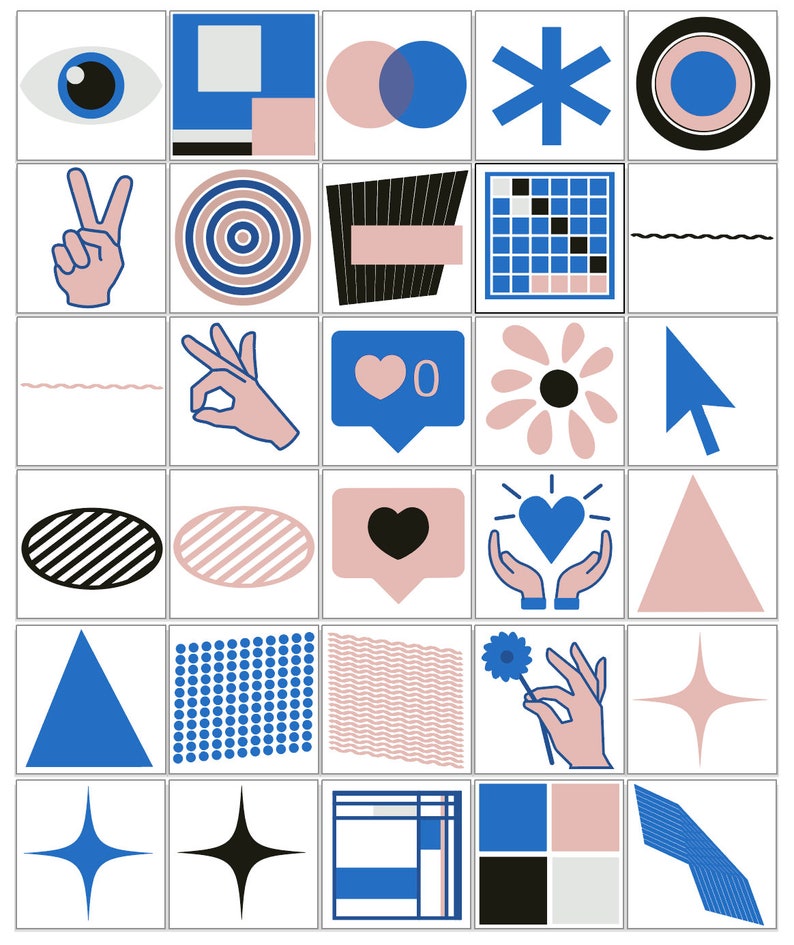 MOD RETRO INTERNET Clip Art 30 Digital Elements for Graphic - Etsy