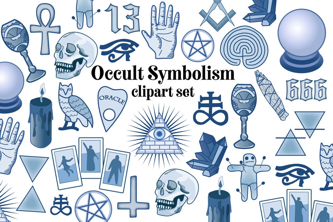 Occult Symbolism Clipart Set Supernatural Witch and Tarot Icons Spooky ...