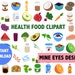 Healthy Food Graphics Digital Clipart Set Organic Vegetarian Vegan ...