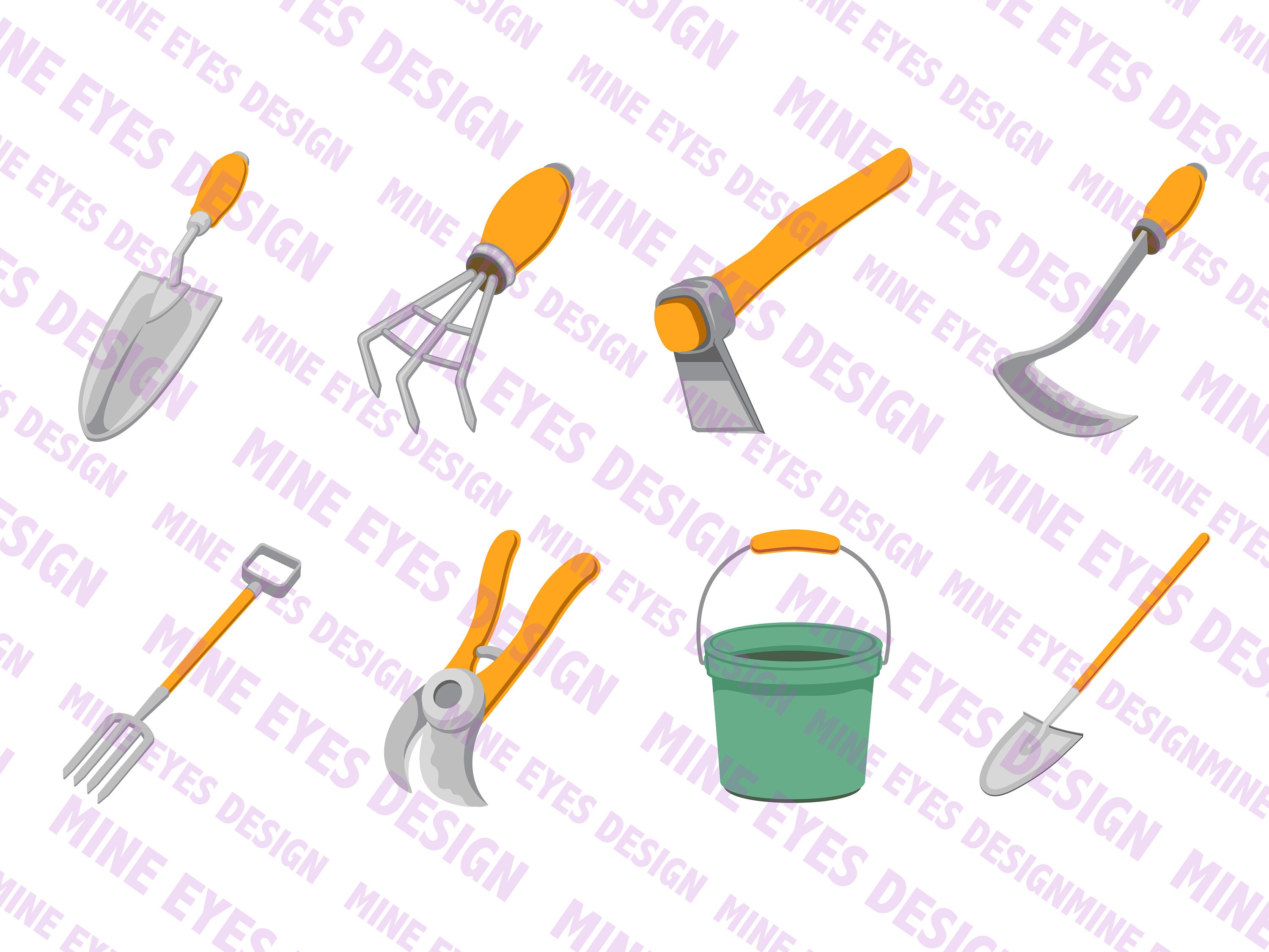 GARDEN TOOLS CLIPART Printable Landscaping Icons Sickle - Etsy
