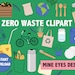 ZERO WASTE CLIPART Sustainable Living Recycling Earth Day Clip Art ...
