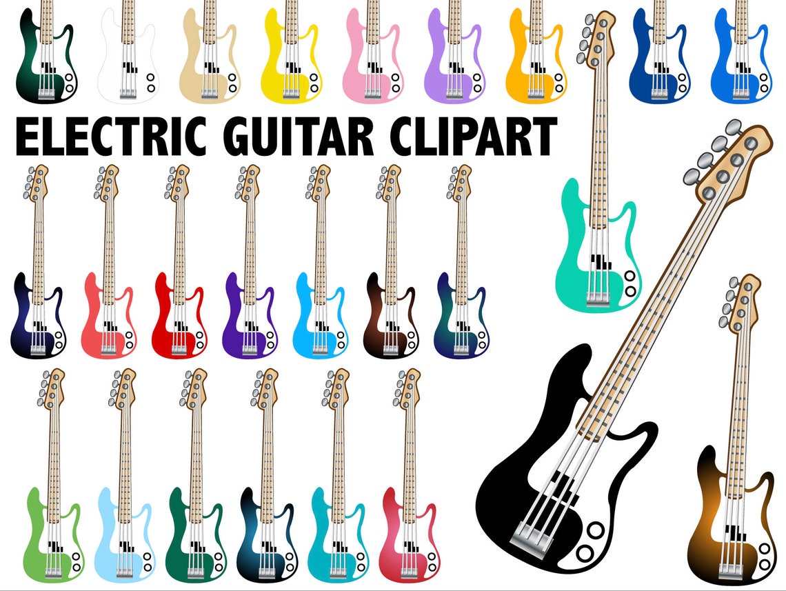 ELECTRIC GUITAR CLIPART Musician Instrument Icon Band Practice Clip Art ...