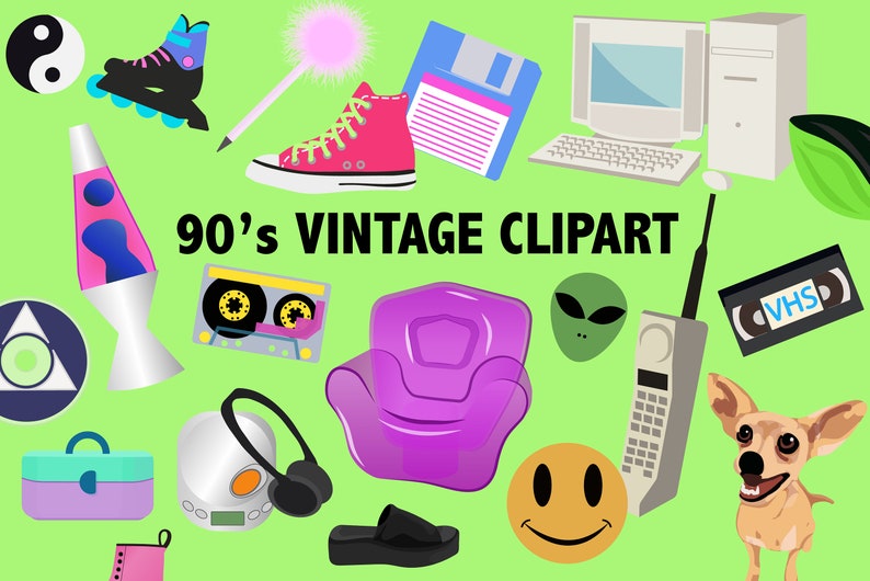 90'S CLIPART Retro Vintage 90s Toys Icons Printable Party - Etsy