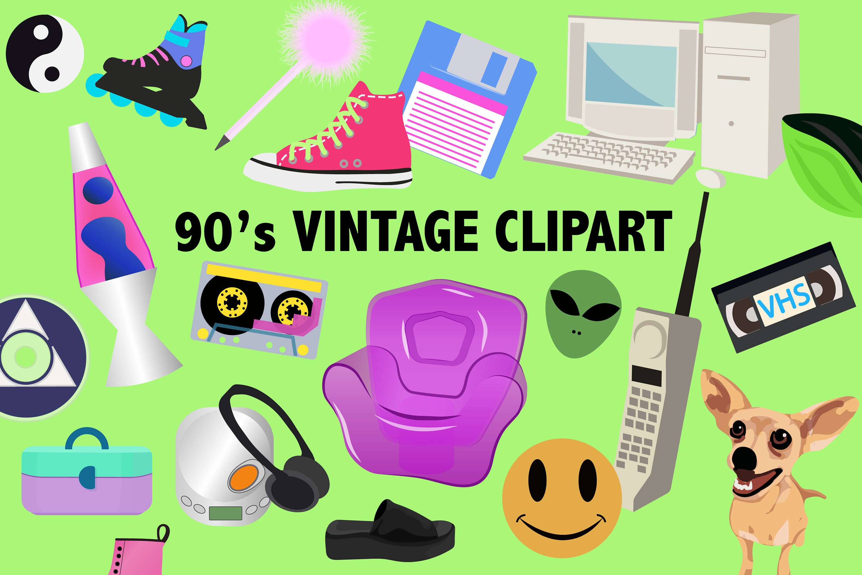 90s Clipart: Retro Nostalgia Icons (PNG, JPEG, SVG) - Etsy