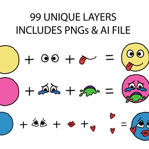 Build Your Own EMOJI Design Kit, Hand Drawn Style, Custom Emojis, Emoji ...