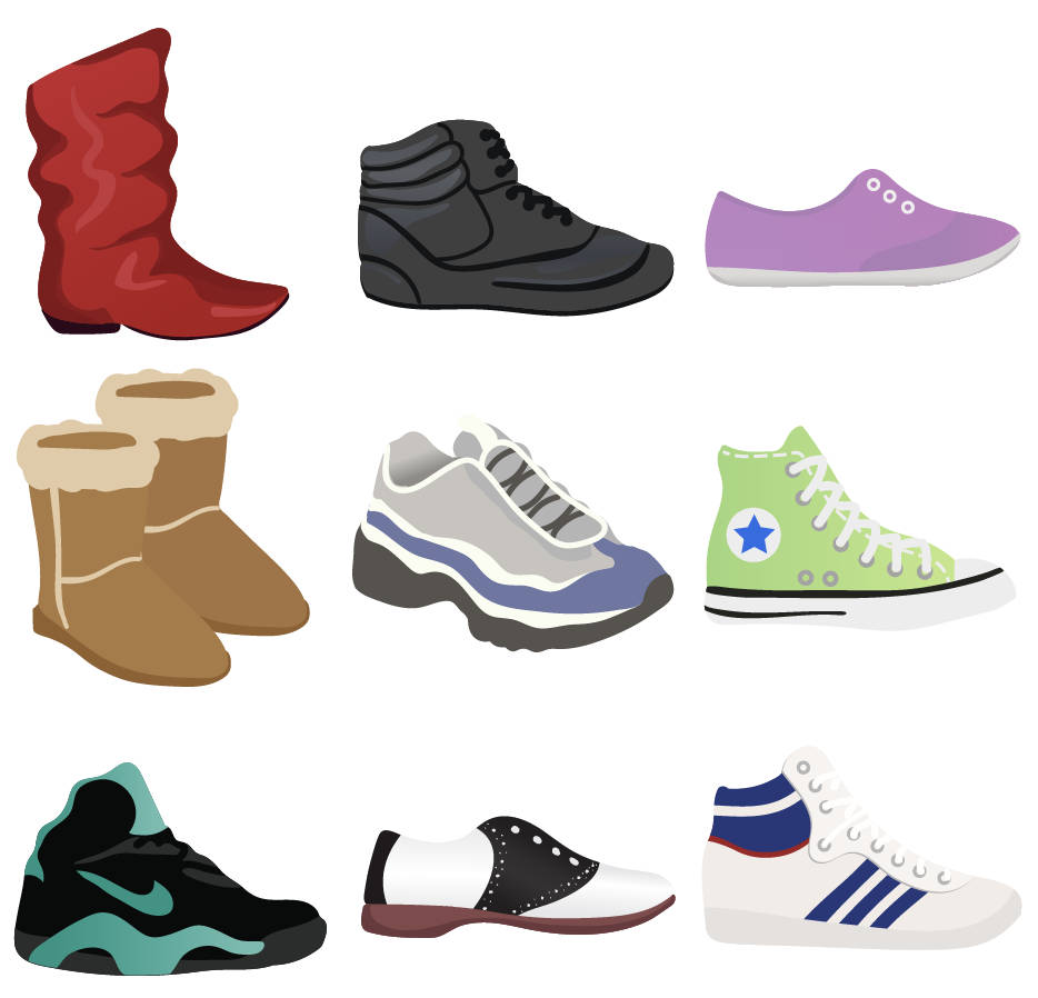 OLD SCHOOL SHOES Clipart Retro Shoe Icons 80's 90's | Etsy