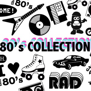 80s SVG Clipart Collection: Retro Party Cut Files (digital) - Etsy