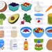 Healthy Food Graphics Digital Clipart Set Organic Vegetarian Vegan ...