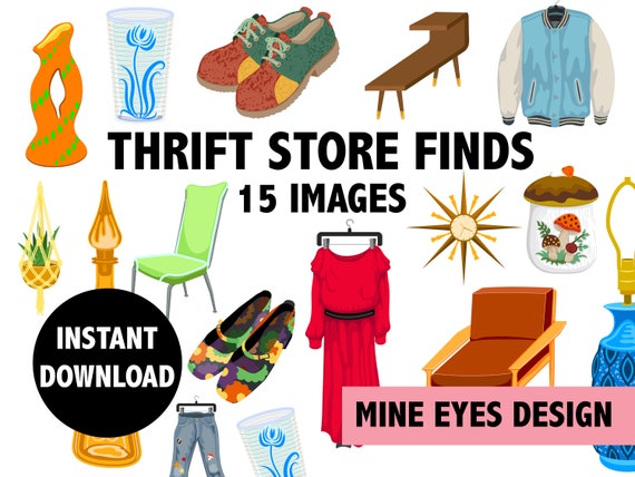 Thrift Store Items Clip Art