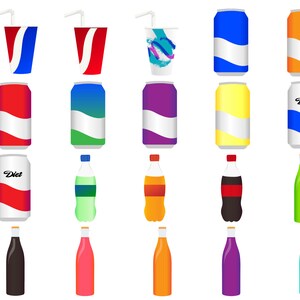 Soda Pop Clipart: 20 Soft Drink PNG, SVG, & JPEG Files - Etsy