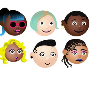 ALT GIRL CLIPART Alternative Character Icons Diverse Teenager Emoji ...