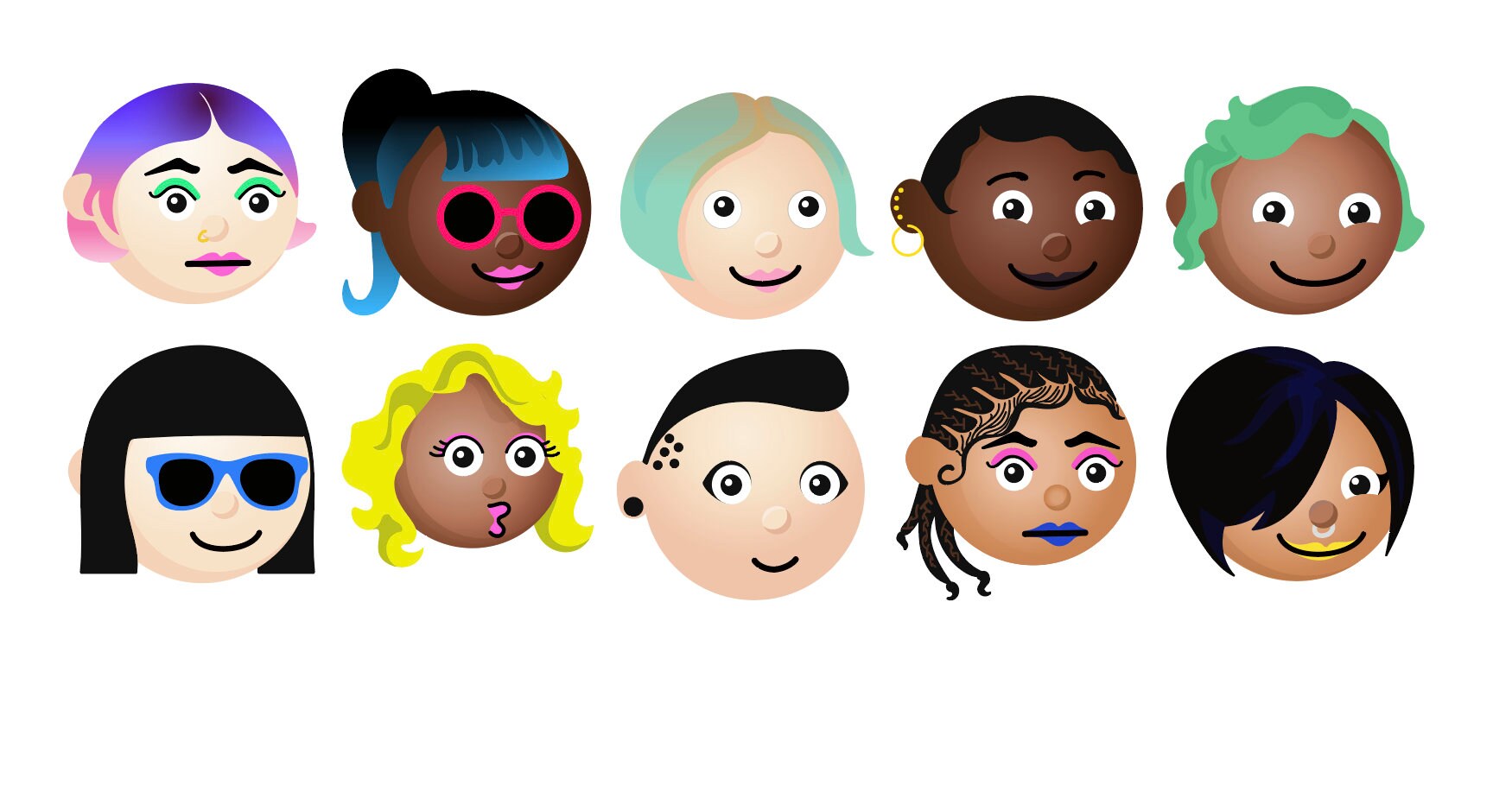 ALT GIRL CLIPART alternative character icons diverse | Etsy