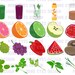 Healthy Food Graphics Digital Clipart Set Organic Vegetarian Vegan ...