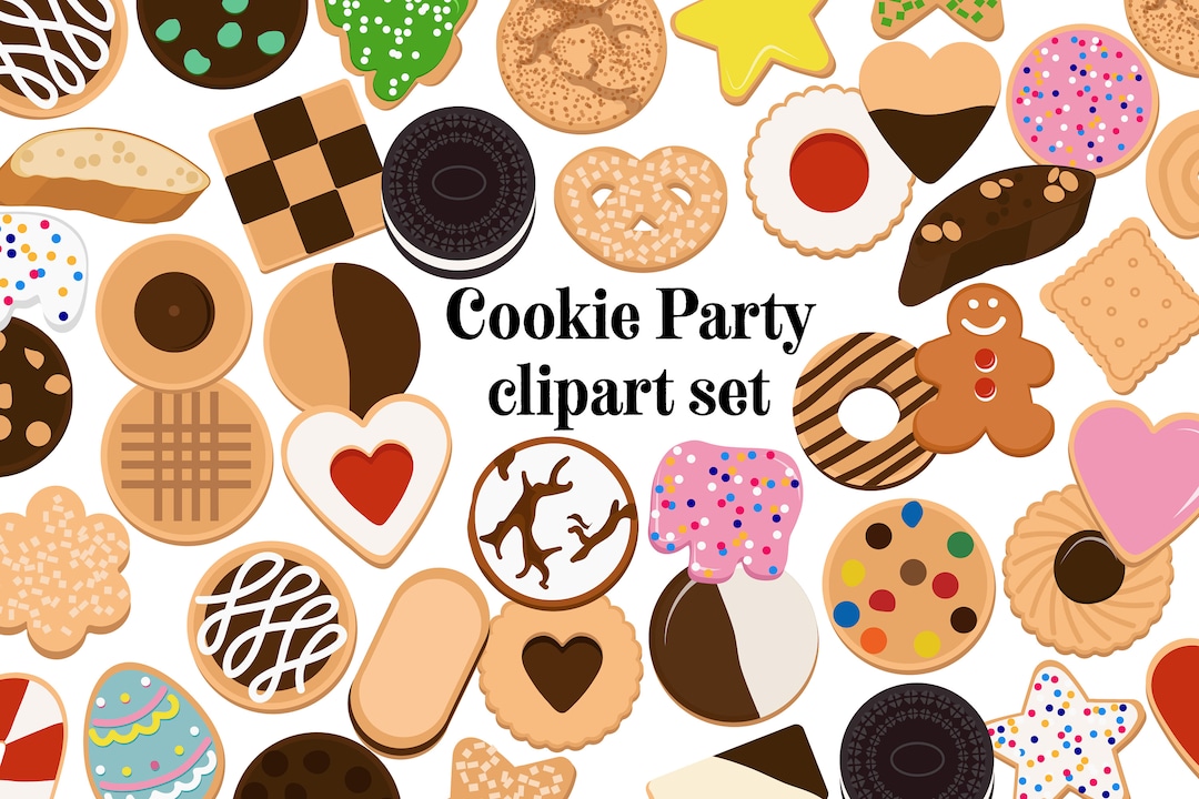 Cookie Party Clipart Set Baker Bakery Pastry Clip Art Shortbread ...