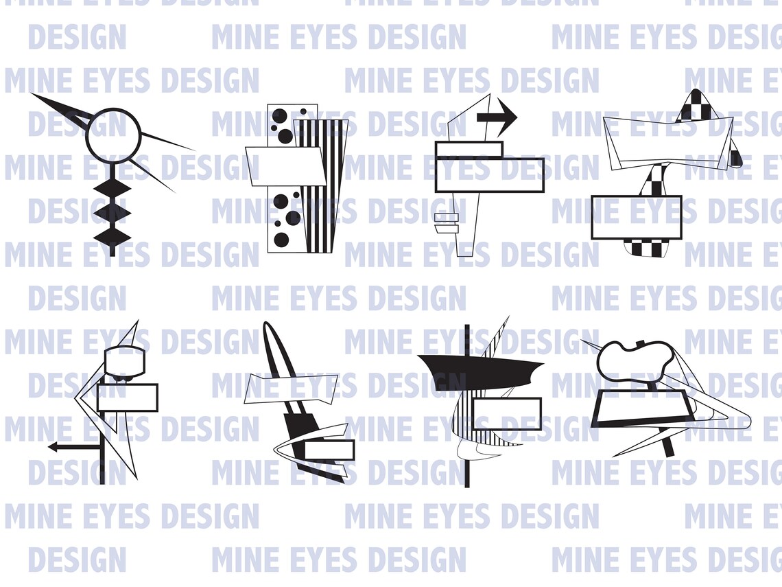 Googie Sign Clipart Mid Century Modern Design Icons 1950s - Etsy