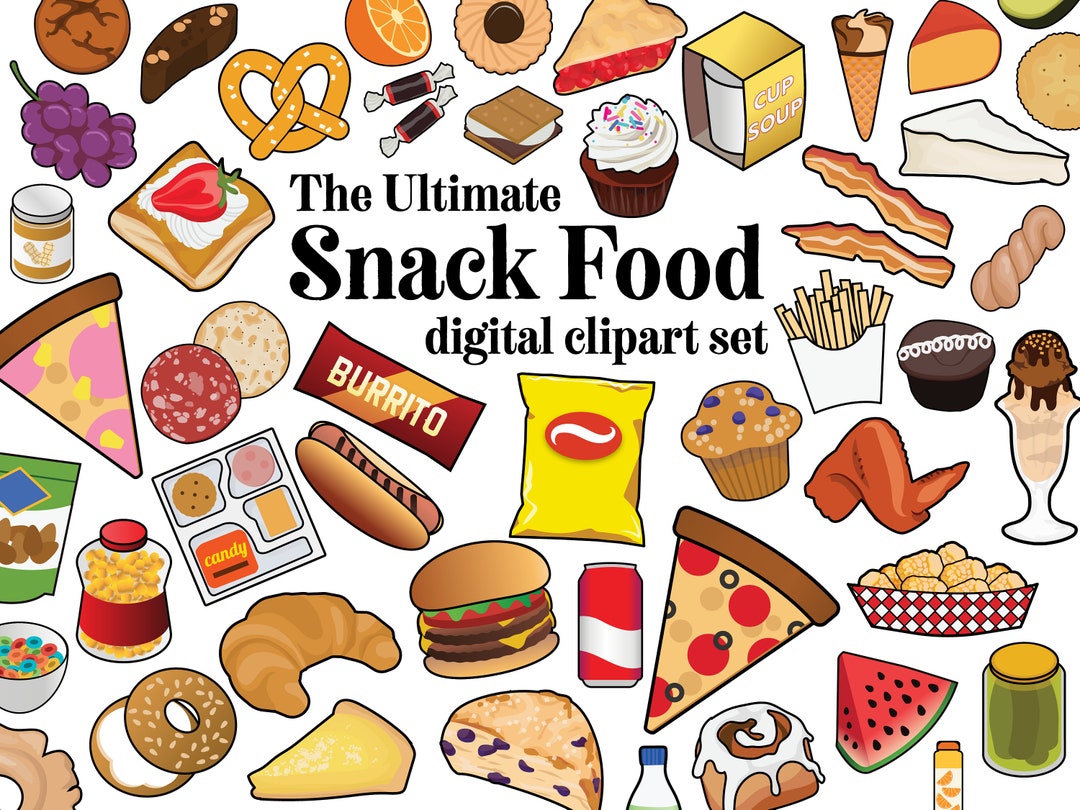 Ultimate Snack Food Digital Clipart Set Huge Snack Food Clip Art Bundle ...