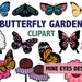 Butterfly Garden Clipart Butterflies and Flowers Digital - Etsy