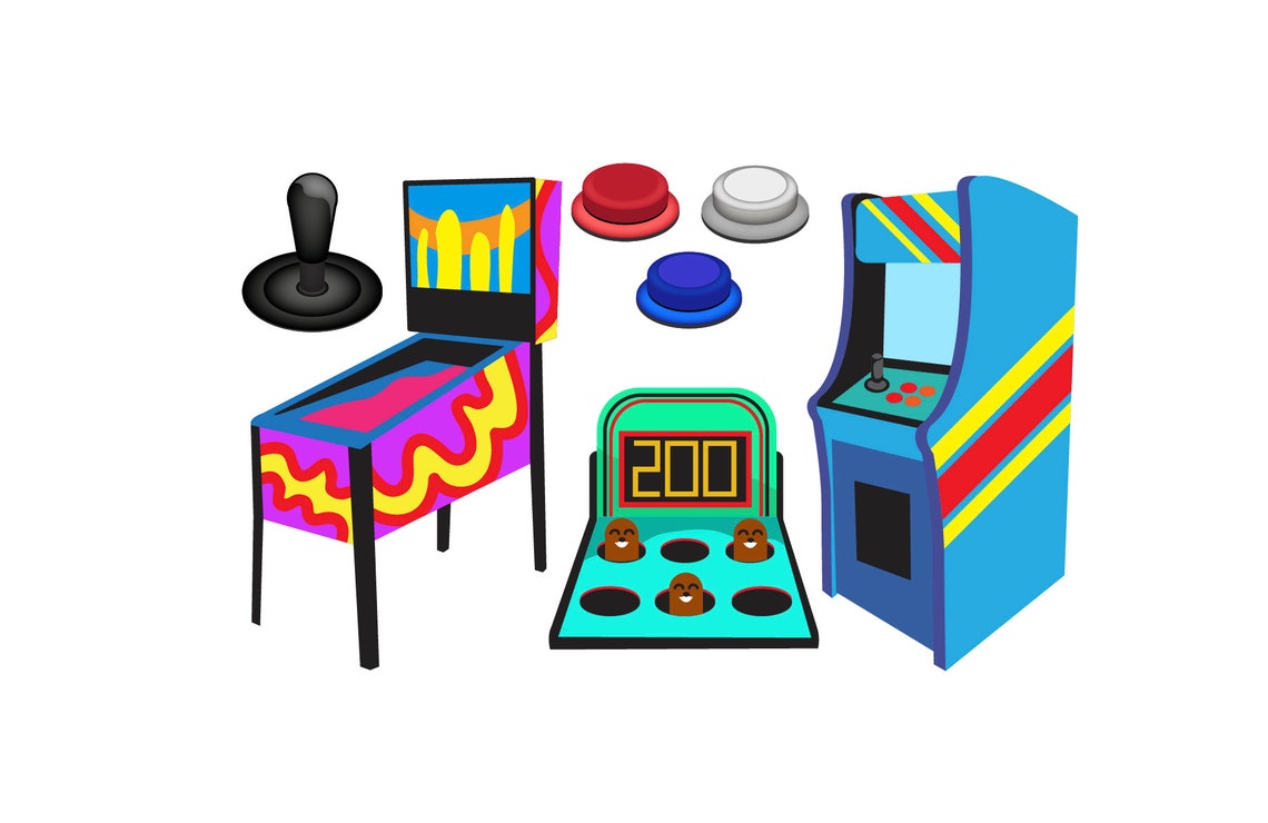 ARCADE CLIPART Arcade Game Icons RETRO Clip Art Gaming Games - Etsy