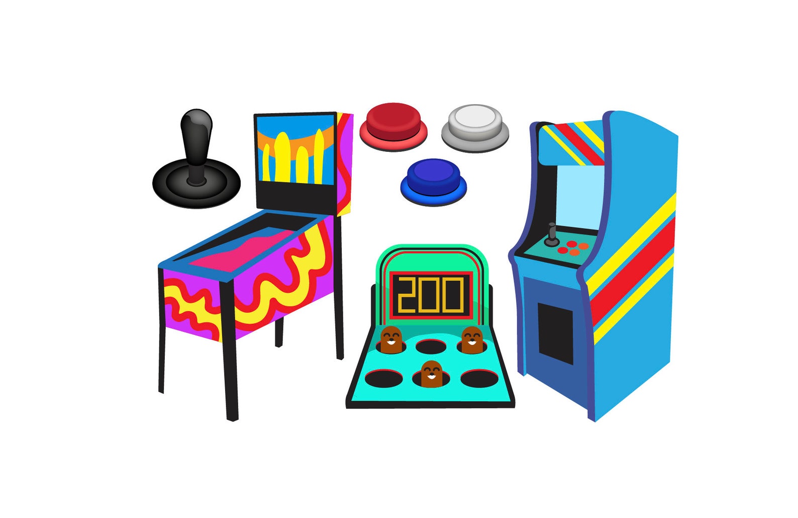 ARCADE CLIPART Arcade Game Icons RETRO Clip Art Gaming Games - Etsy