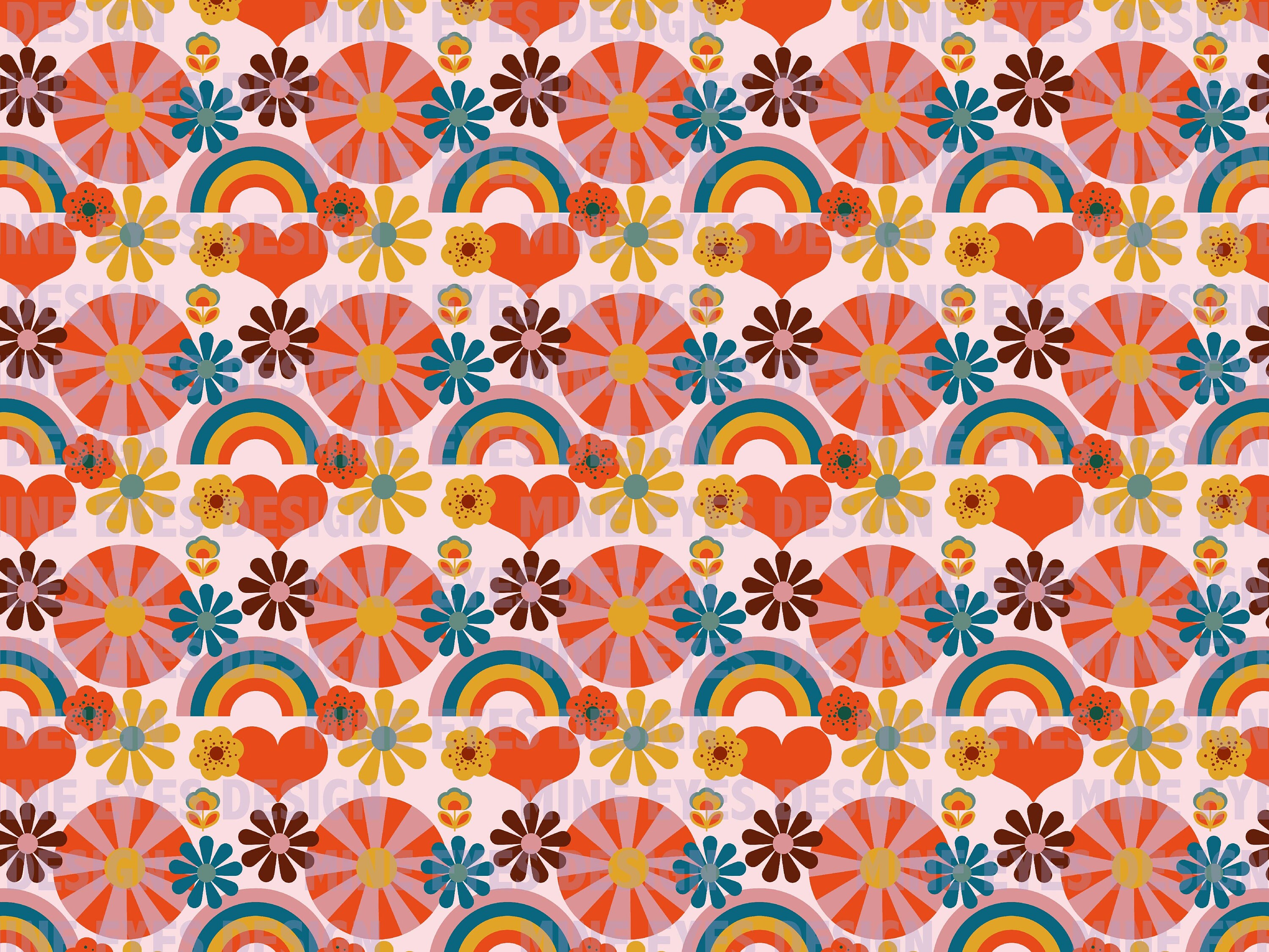 1970s Bundle RETRO Seventies Clip Art Icons and Seamless Digital Papers ...