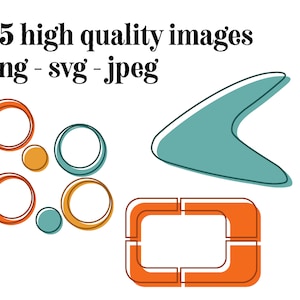Atomic Mid-century Clipart: Googie Design Elements (PNG, JPEG, SVG) - Etsy