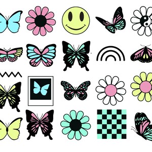 90's BUTTERFLY Design Elements and Clipart Retro 90s Clip Art 1990s ...