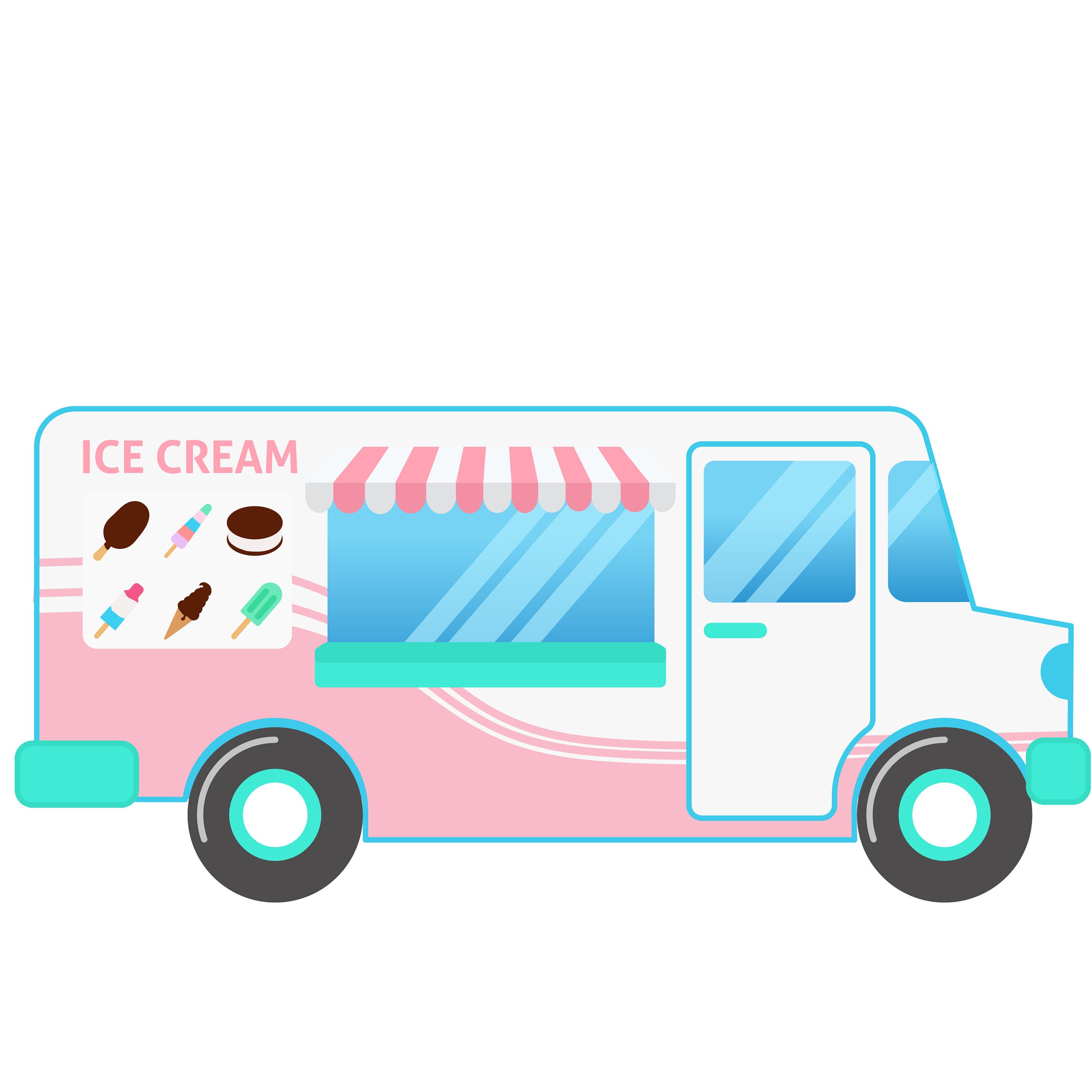 ICE CREAM TRUCK Clipart Printable Summer Clip Art Icons Ice - Etsy Canada
