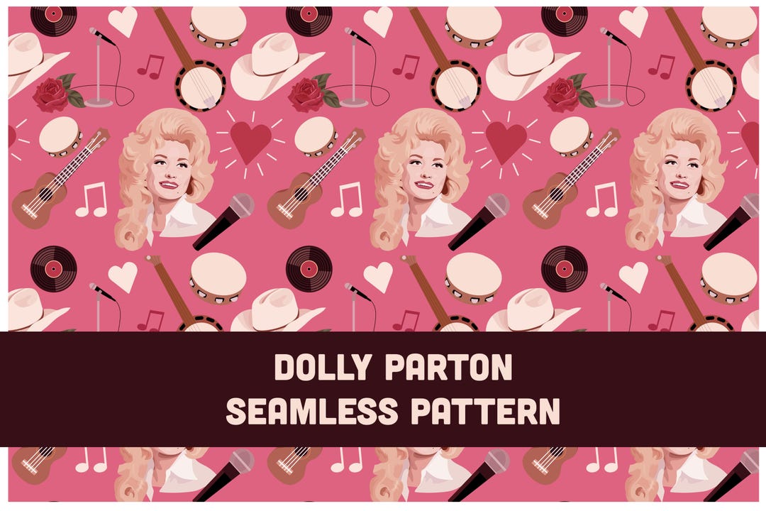 Dolly Parton Seamless Pattern for Fabric Sublimation Image Surface ...