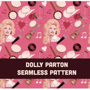 Dolly Parton Seamless Pattern for Fabric Sublimation Image Surface ...